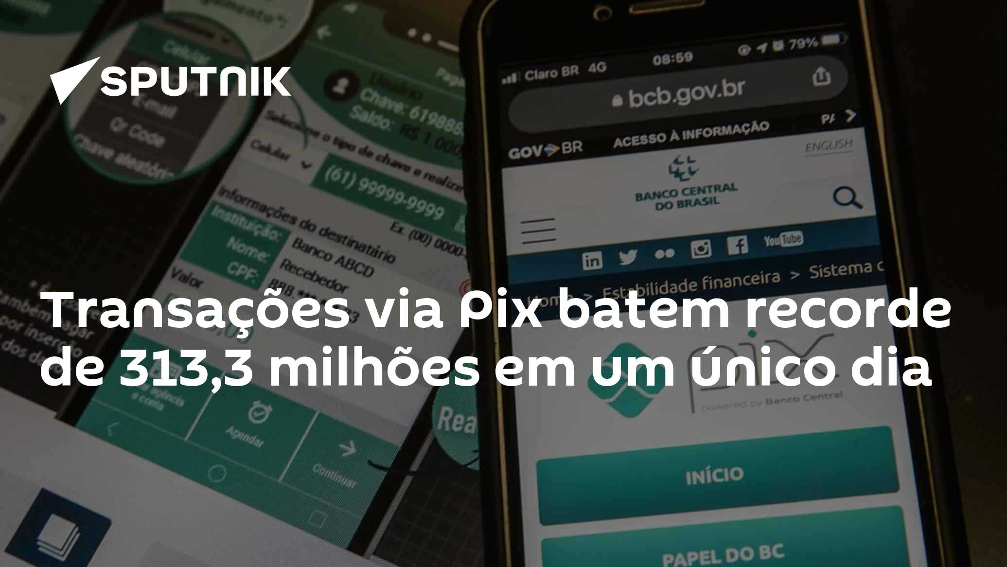 Transações via Pix batem recorde de 313,3 milhões em um único dia - 06. ...